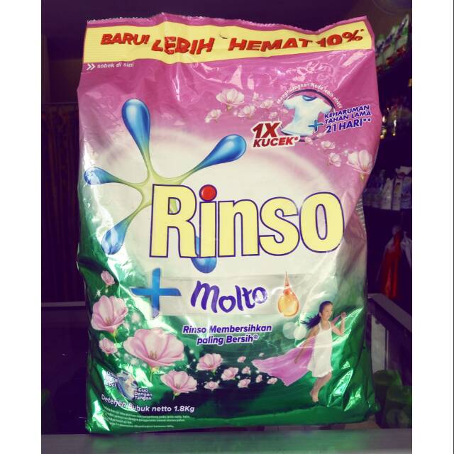 Detergent Powder RINSO MOLTO 1.8Kg | Shopee Indonesia