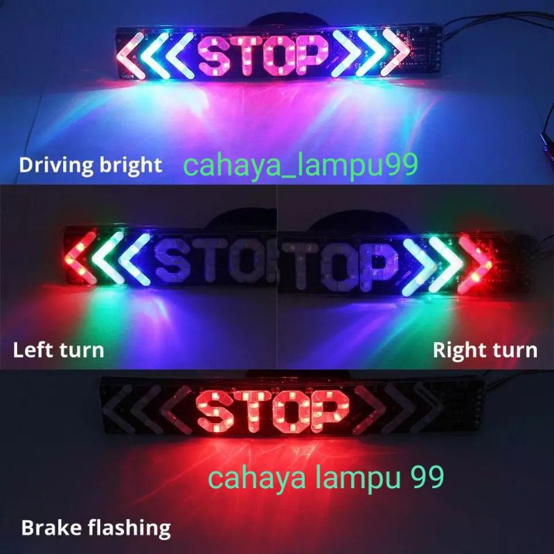 Jual lampu stop variasi led 3in1 universal motor lampu tulisan stop ...
