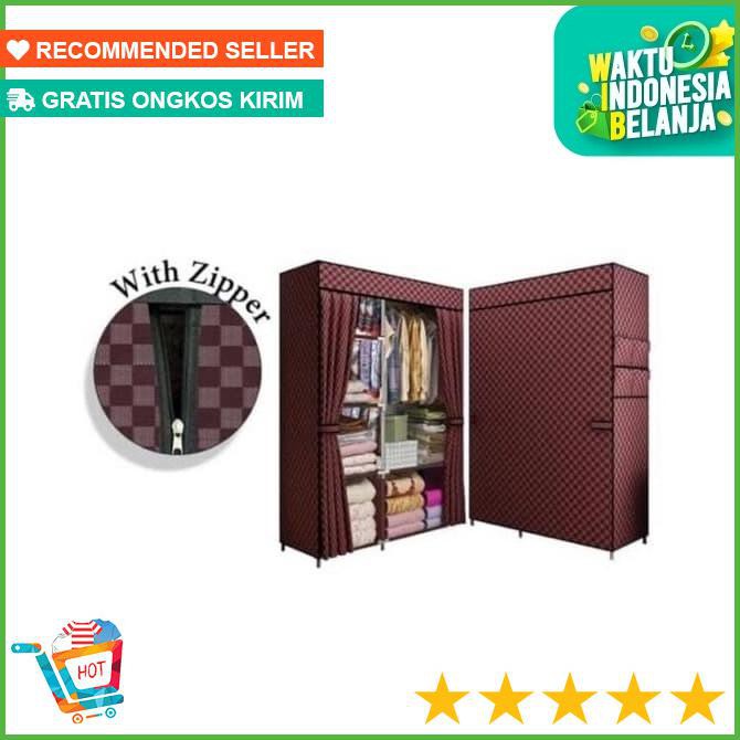 Jual Home-Klik Lemari Baju 2 Sisi - Maroon Bermotif | Shopee Indonesia