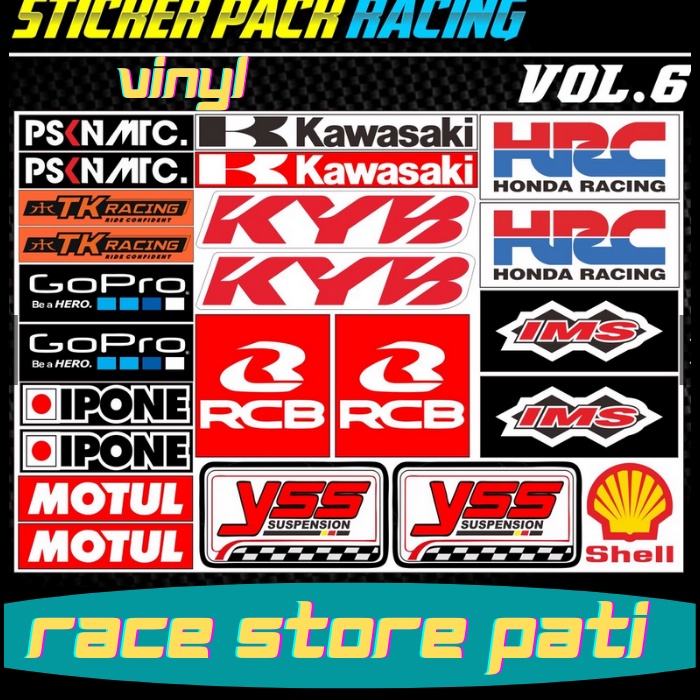 Jual Stiker Pack Racing Stiker motor Sticker Sponsor Balap PSKN MTC isi ...