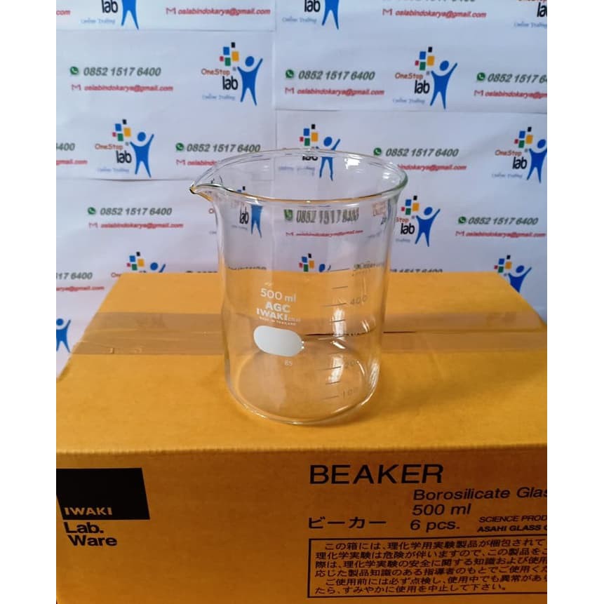 Jual Beaker Glass 500 ml IWAKI ORIGINAL Gelas Piala Gelas kimia ...