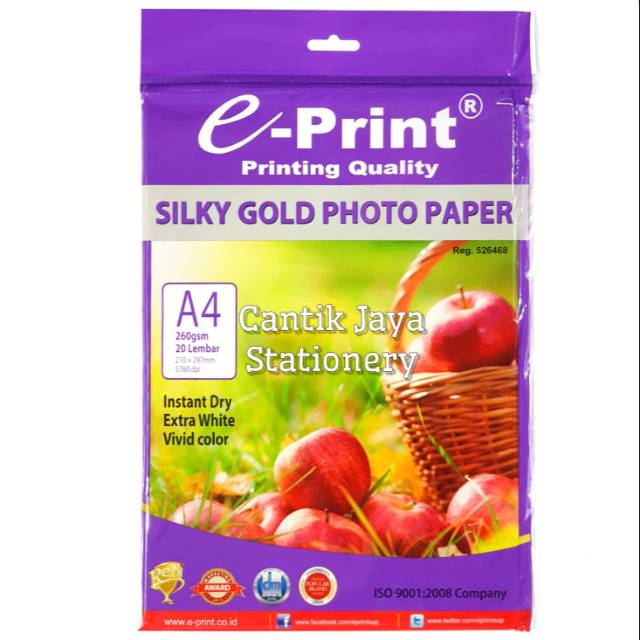 Jual Kertas Foto E-Print Silky Gold Photo Paper E-Print A4 260gsm ...