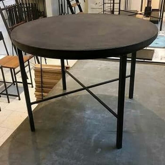 Jual Meja bulat meja makan mix besi meja cafe kafe resto Minimalis ...