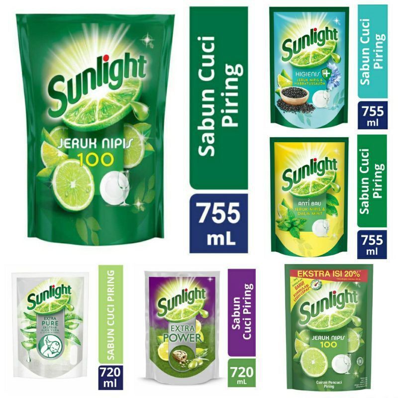 Jual SUNLIGHT SABUN PENCUCI PIRING HIGIENIST DENGAN BERBAGAI MACAM ...