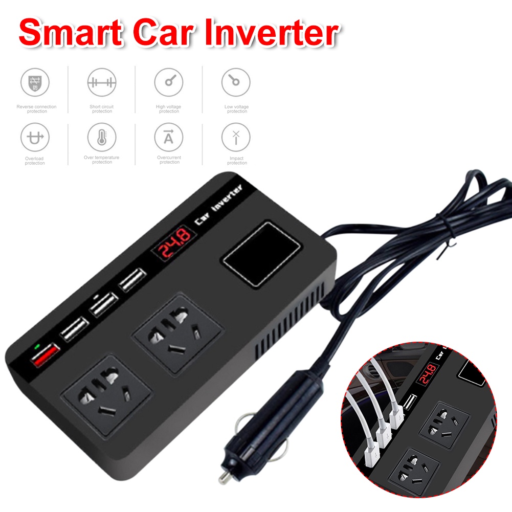 Jual 200W Power Inverter 12/24V DC ke 220V AC Voltage Converter dengan ...