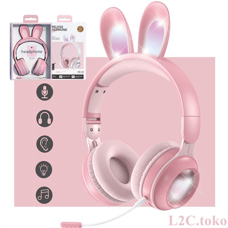 Jual Headset Bluetooth Microphone Dengan Lampu RGB Game Headphone ...