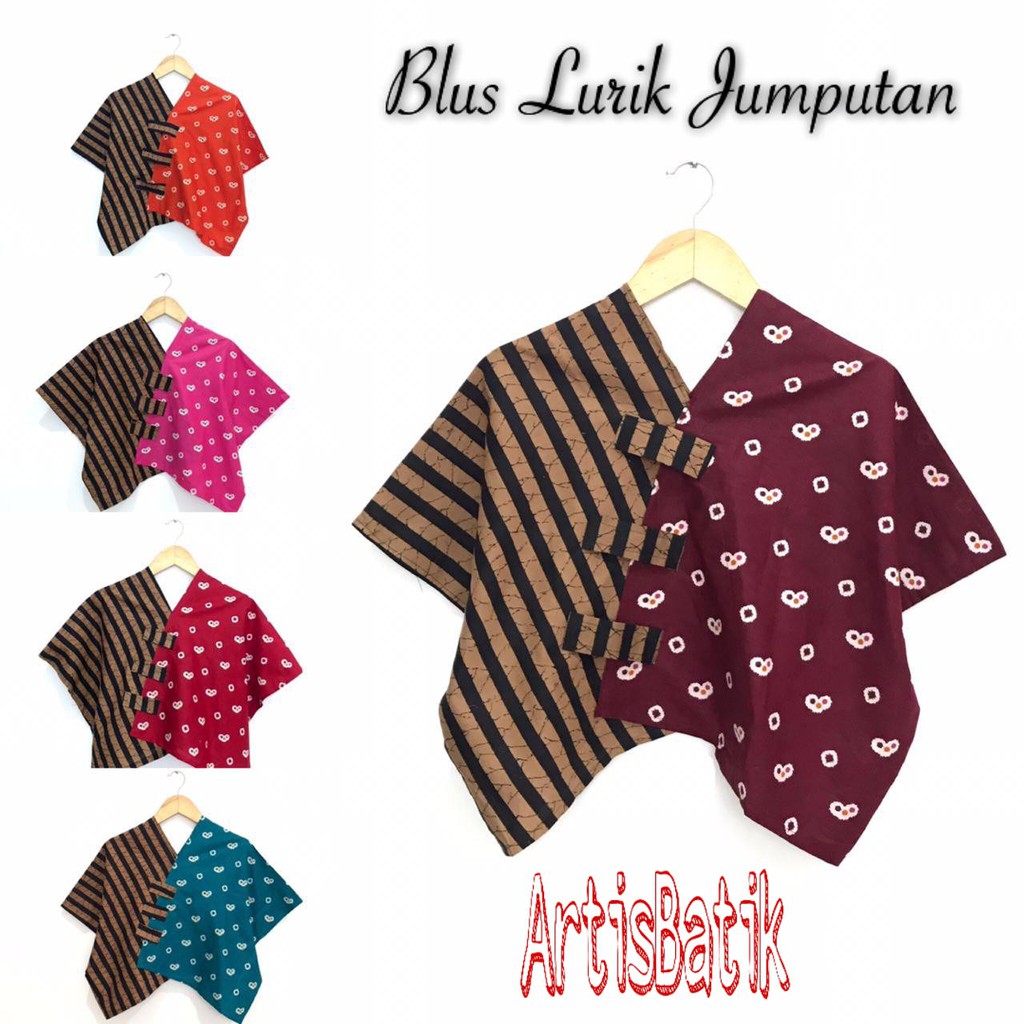 Jual BLUS LURIK JUMPUTAN BLOUSE BATIK CANTIK SERAGAM KANTOR KERJA PESTA WARNA KEREN LUCU KATUN ...