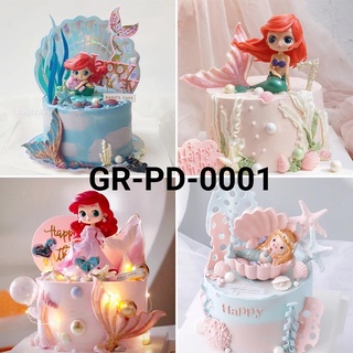 Jual GR-PD-0001 Cake topper hiasan kue putri ikan duyung mermaid kerang | Shopee Indonesia