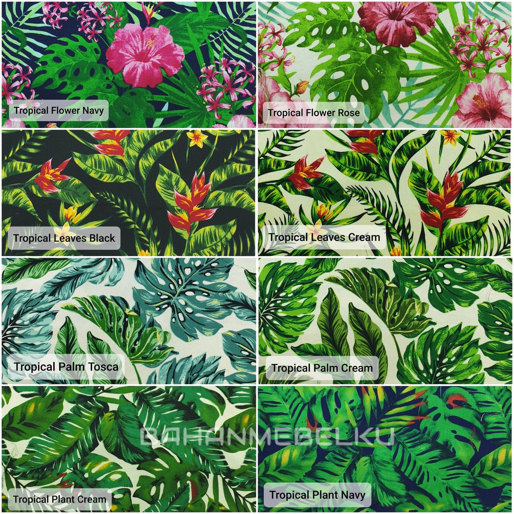 Jual KAIN CORAK - TROPICAL - MOTIF DAUN / FLORAL - INTERIOR SOFA MEBEL ...