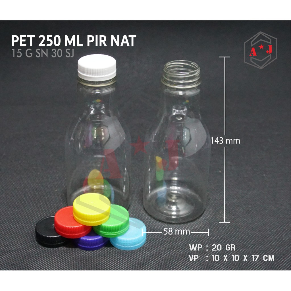Jual Botol 250 ml PIR Natural 13 g/ Botol Juice 250 ml/ Botol AMDK ...