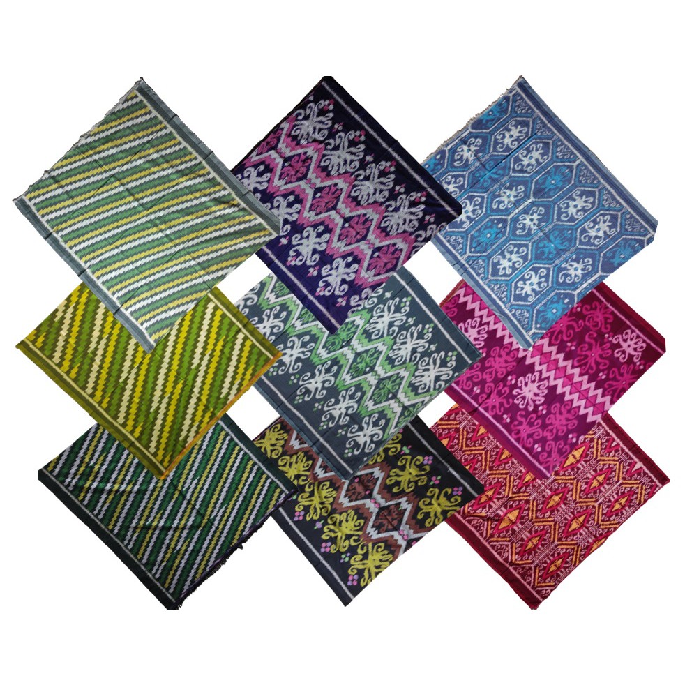 Kain Tenun Ikat Rang Rang Berbagai Motif Warna Cerah 100cm X 200cm ...