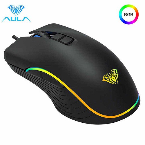 Jual AULA F806 Wired Optical Gaming Mouse 2400DPI RGB | Shopee Indonesia