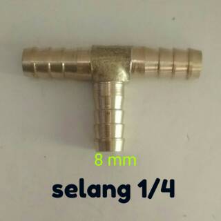 Jual Nepel sambungan selang T cabang 3 diameter 8 mm untuk selang 1/4 ...