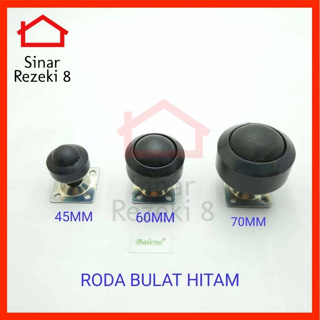 Jual Roda Bulat Plat Lemari Meja Rak Caster Kursi Hitam Kantor 45 60 70 ...