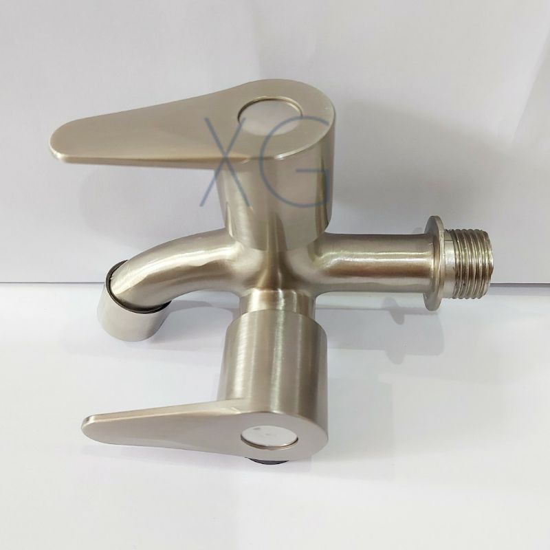 Jual Keran Air Cabang / Keran Tembok Double Engkol warna Dove | Shopee ...