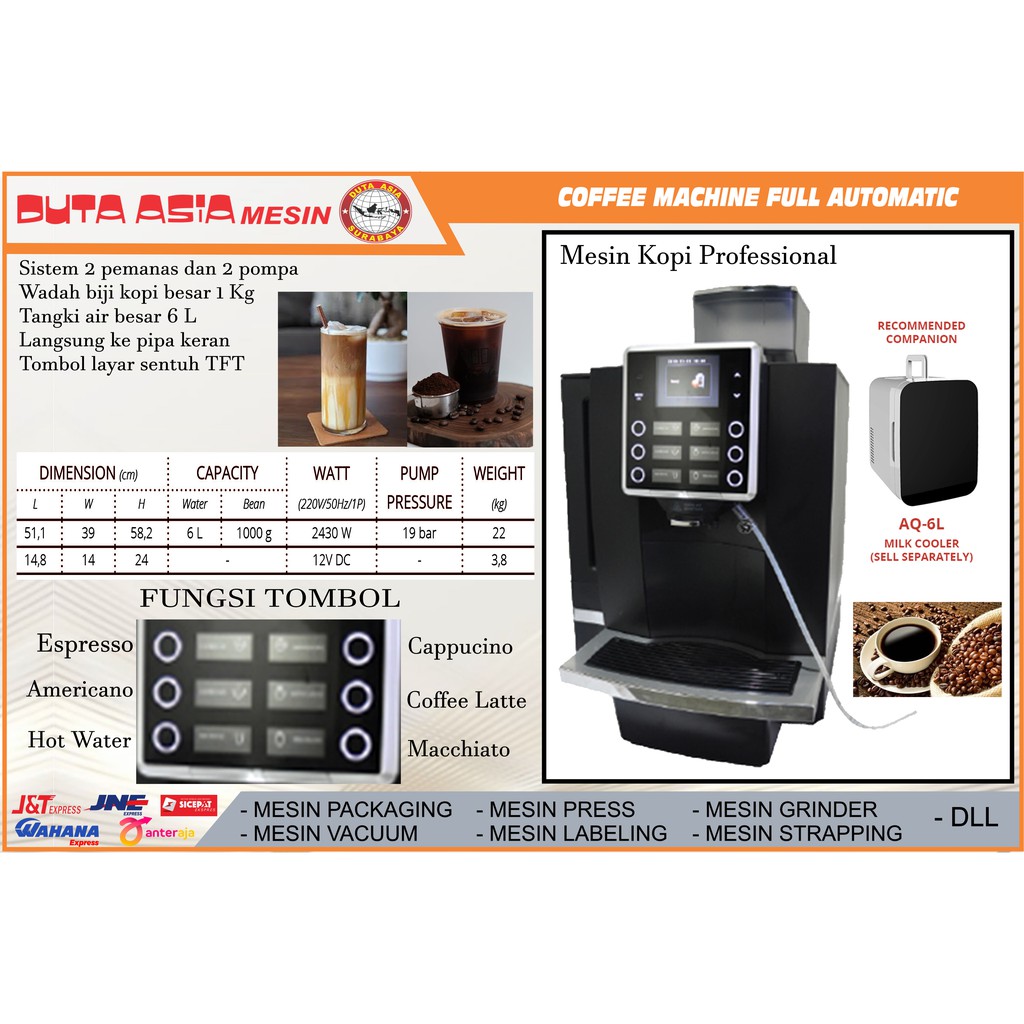 Jual MESIN PEMBUAT ANEKA MINUMAN KOPI FULL OTOMATIS KAPASITAS 2L 1000g ...