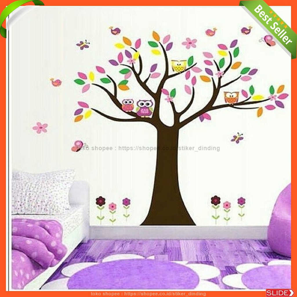 Jual STIKER DINDING WALLSTICKER WALL STICKER POHON BESAR DAN BURUNG HANTU SD230 Indonesia|Shopee ...