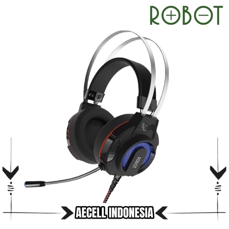 Jual Headset Gaming ROBOT RH-G20 Black LED Light Indonesia|Shopee Indonesia