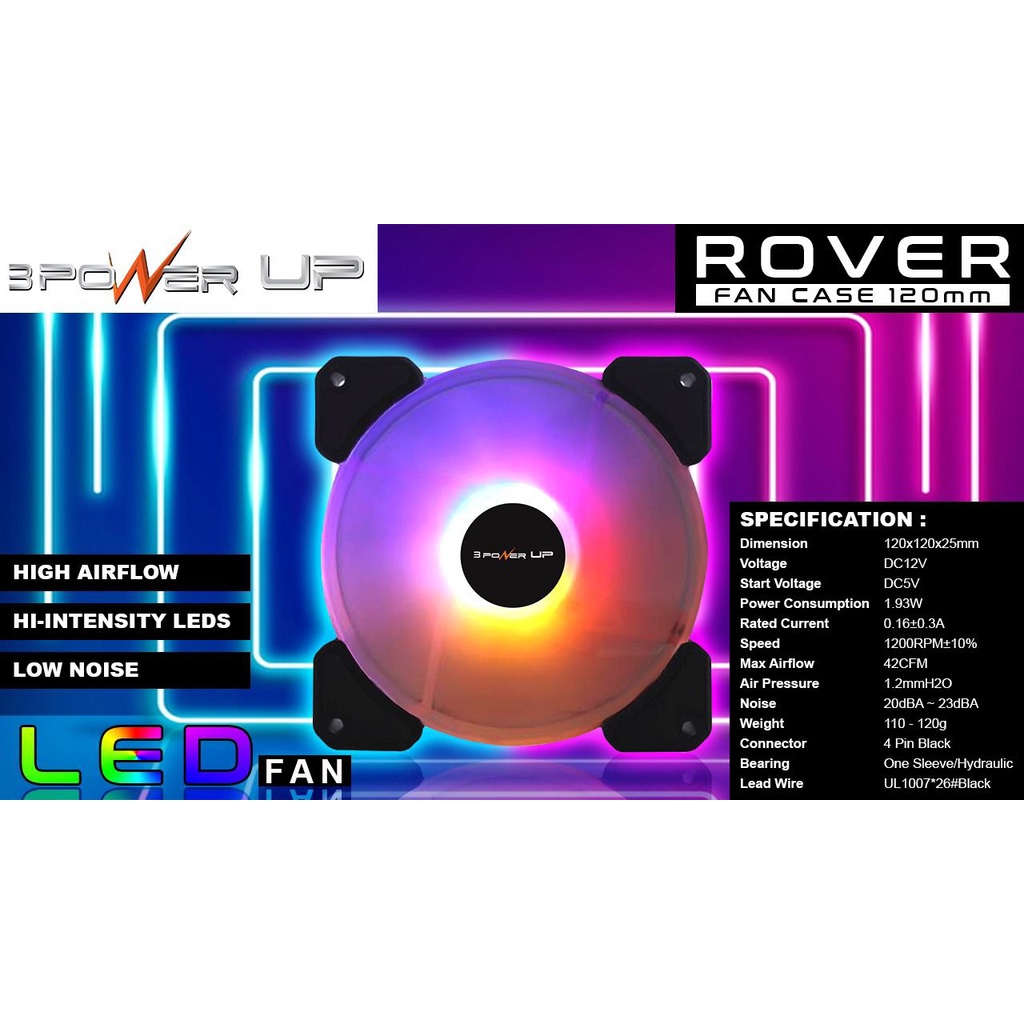 Jual Fan Casing LED PowerUp Tipe Rover - RGB Cooling Fan 12cm | Shopee ...