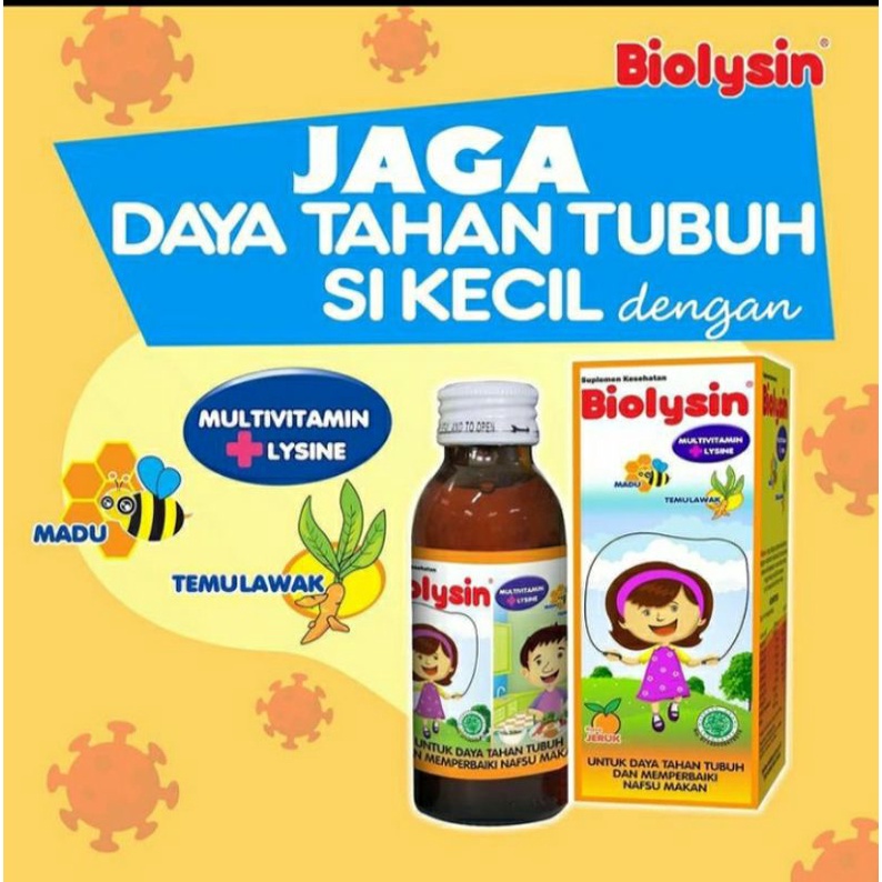 Jual Biolysin Syrup Multivitamin Daya Tahan Tubuh Anak 100% Original ...