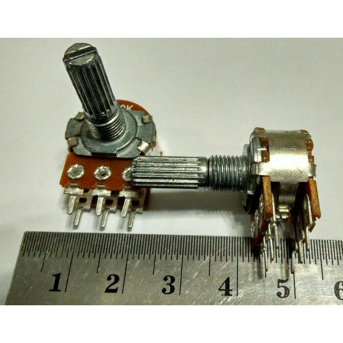 Jual Potensiometer Potensio STEREO B100K Logam As 20mm | Shopee Indonesia