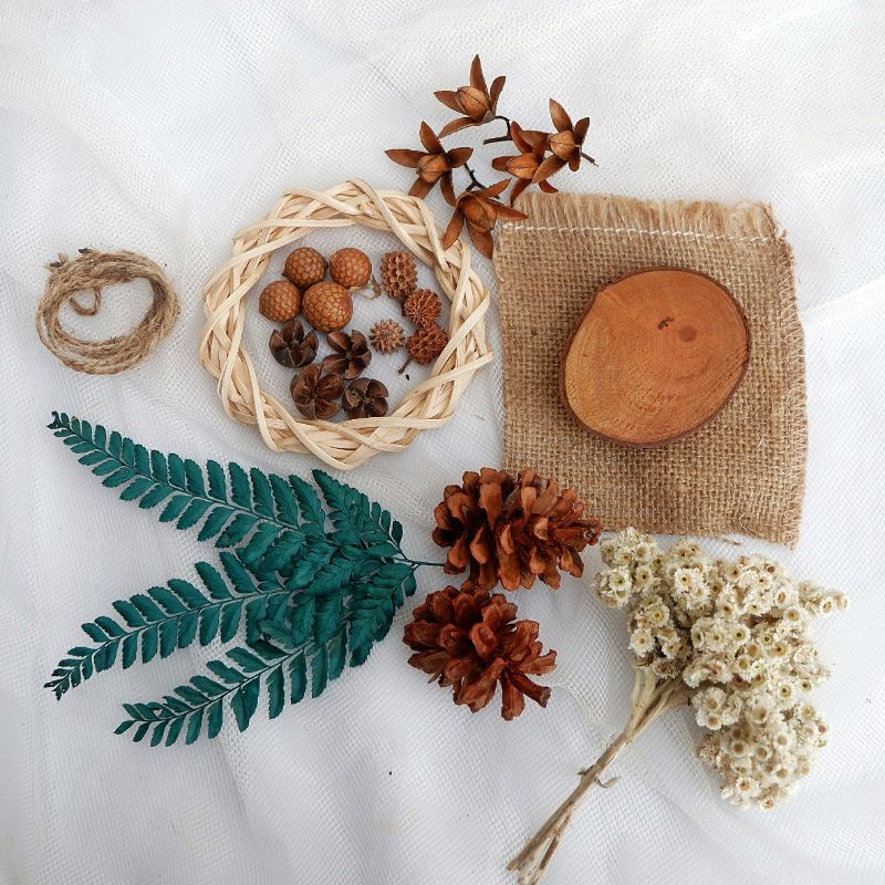 Jual hiasan mahar Versi 2- ring rotan - dekorasi mahar - buah pinus ...