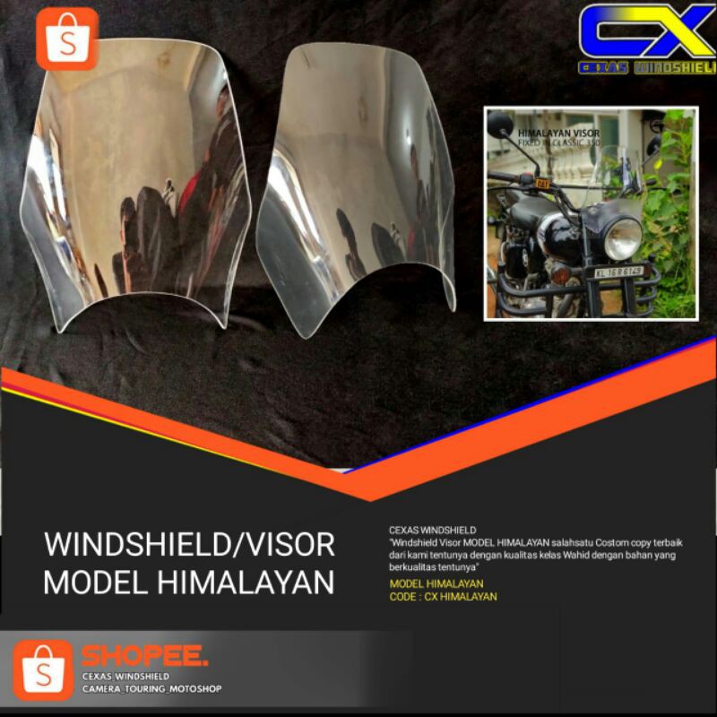 Jual Visor/windshield custom Model Himalayan | Shopee Indonesia