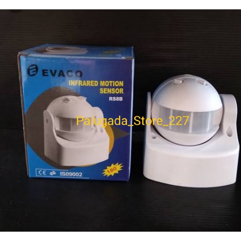Jual SENSOR Gerak EVACO RS8B infrared motion sensor | Max 1200watt ...