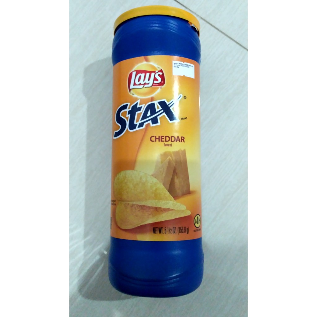 Jual Snacks Keripik Kentang LAYS Stax Potato Chips rasa Cheddar ...