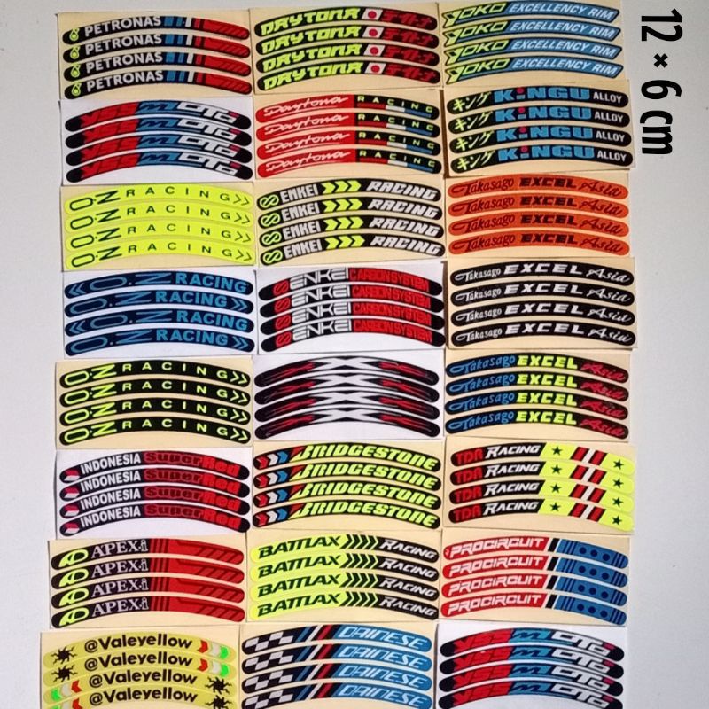 Jual sticker list velg motor tulisan OZ racing takasago enkei terbaru ...