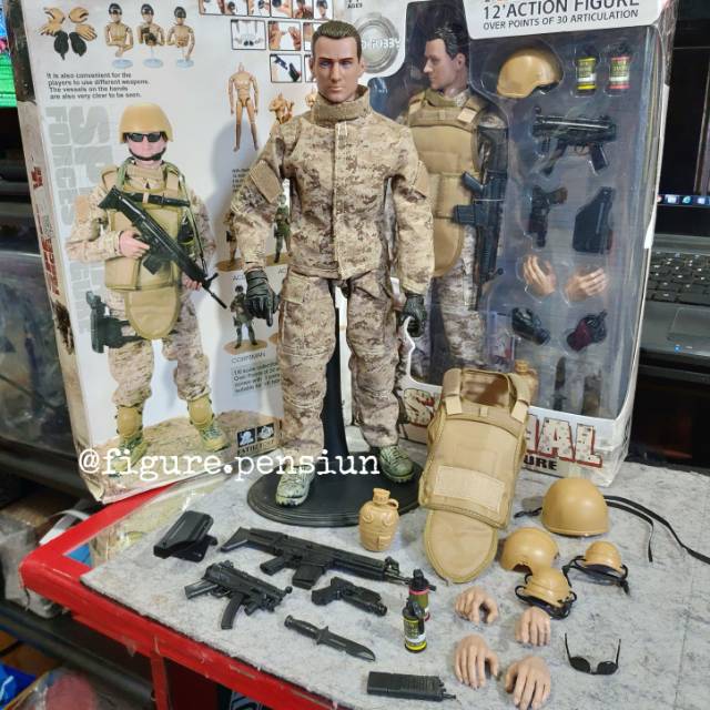 Jual SPECIAL FORCES FIGURE 12" ACTION FIGURE ARMY SOLDIER MARINE 1/6 ...