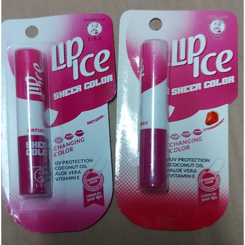 Jual lip ice sheer color strawbery dan natural 2,2gr | Shopee Indonesia