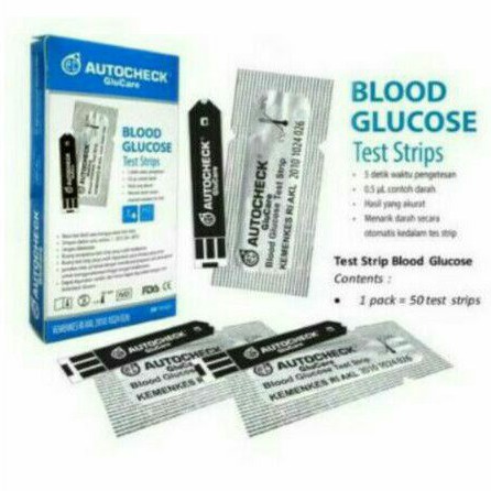 Jual AUTOCHECK GLUCARE TEST STRIP BLOOD GLUCOSE (SACHET) | Shopee Indonesia