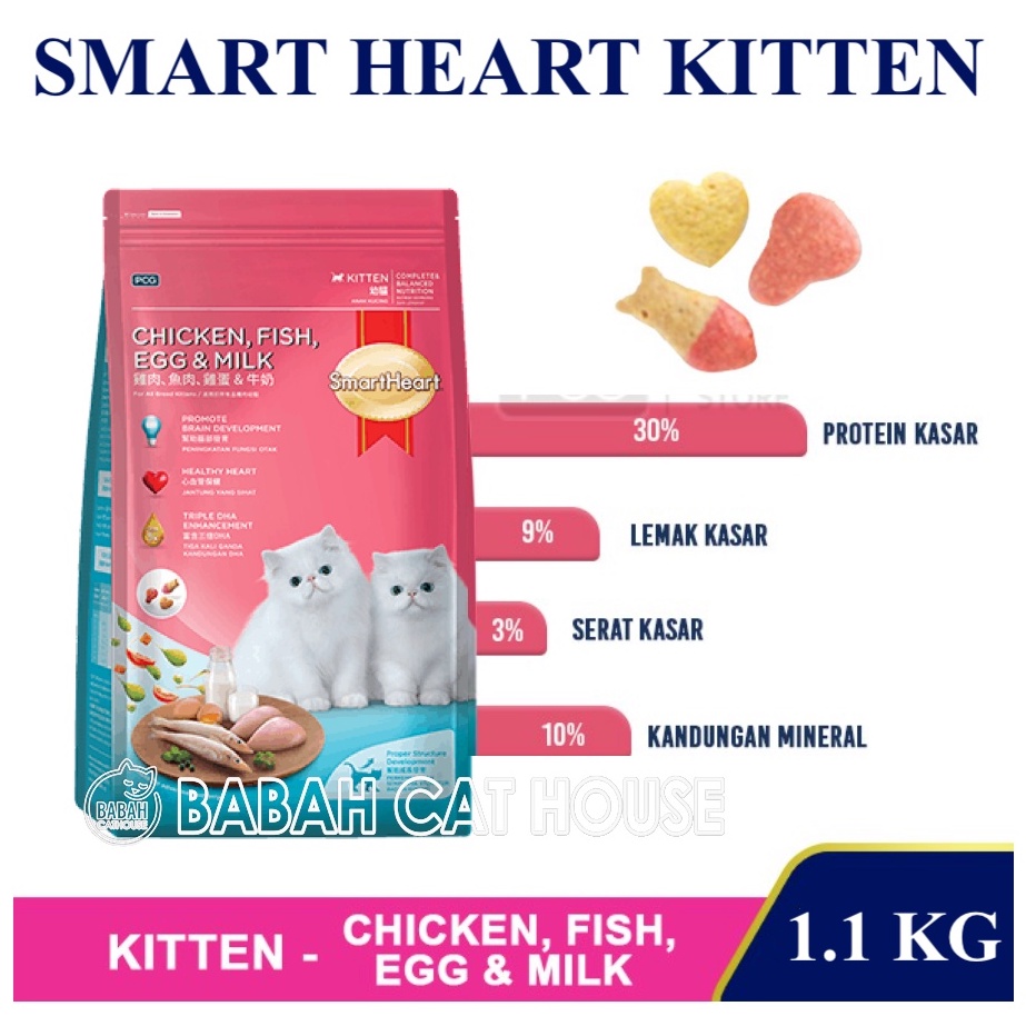 Jual SMARTHEART KITTEN 1.1KG Dry Cat Food Smart Heart Makanan Anak ...