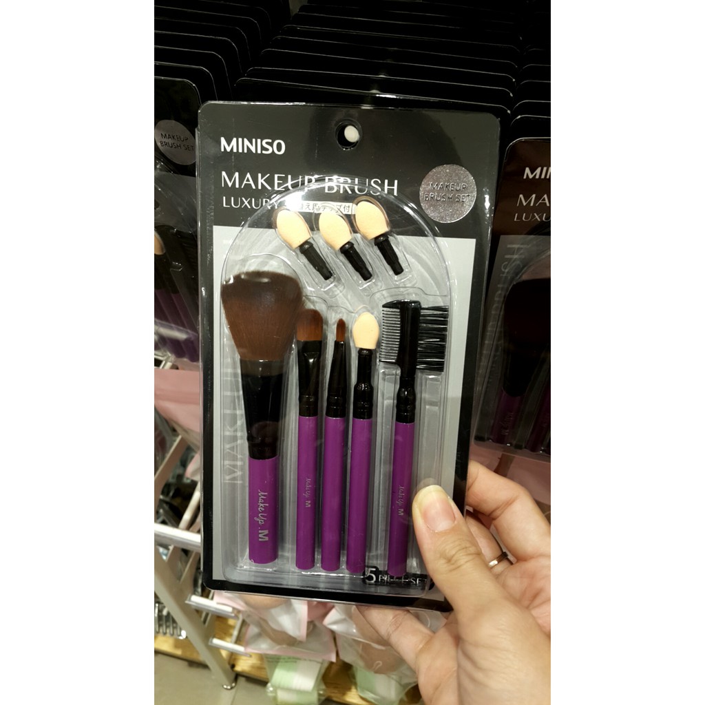 MINISO Makeup brush set luxury isi 8pcs (2wrn) . miniso murah & lengkap ...