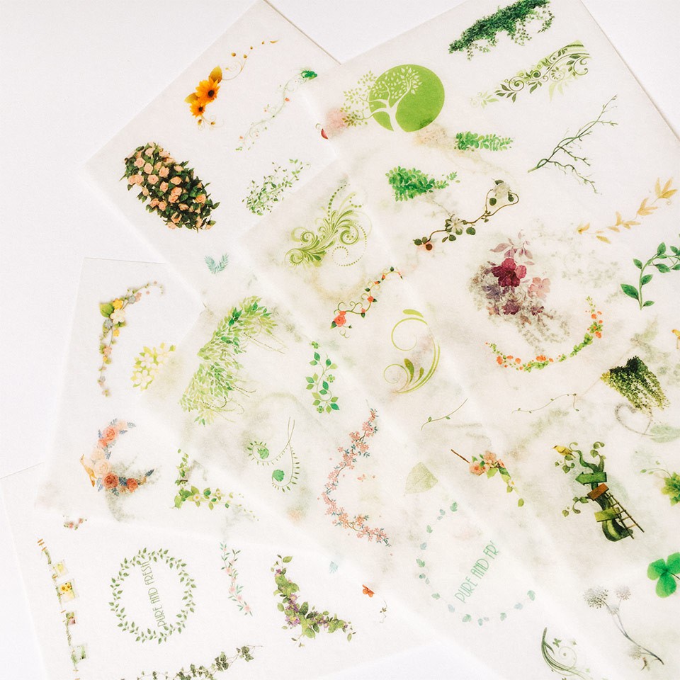 Jual Stiker Hias Pure and Fresh Diary Deco Stickers Tema Tumbuhan ...