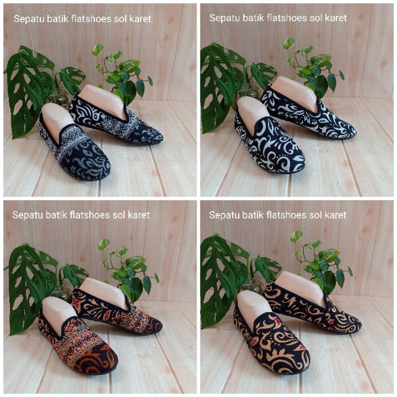 Jual Sepatu Batik Wanita Flatshoes Sepatu Etnik Kain Batik | Shopee ...