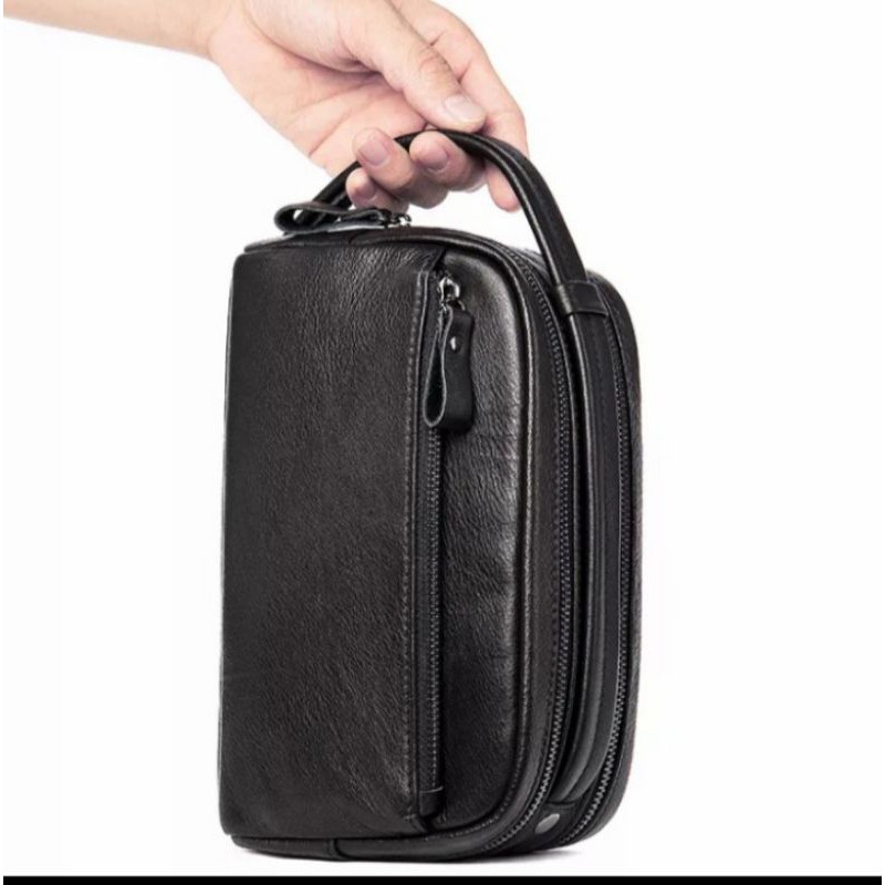 Jual tas tangan kulit asli - clutch kulit - pouch bag kulit asli ...