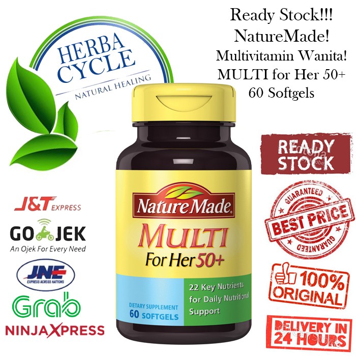Jual Nature Made Multi for Her 50+ 60 Softgel Multivitamin Wanita 50 ...