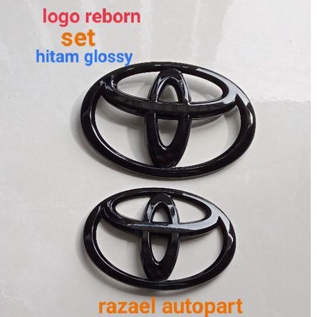 Jual logo Innova reborn hitam glossy set depan dan belakang lambang ...