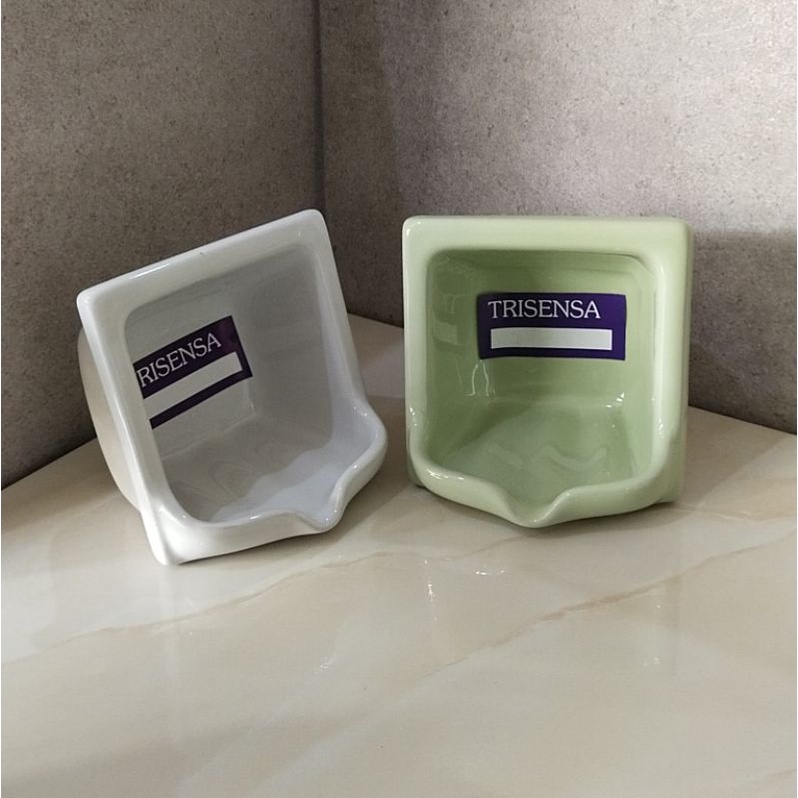 Jual Tempat Sabun Keramik Trisensa Kotak Kecil | Shopee Indonesia
