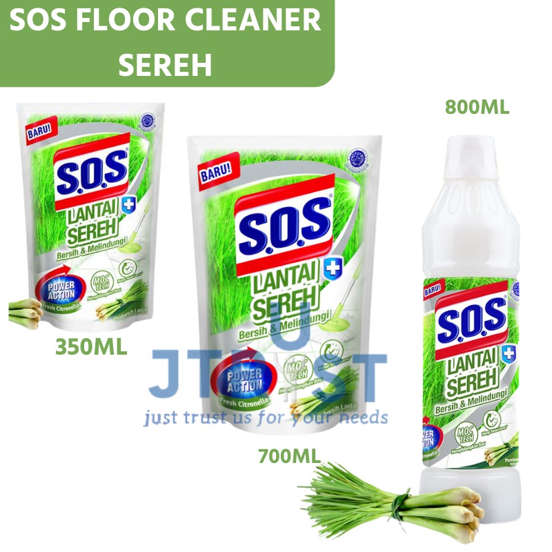 Jual SOS Floor Cleaner Wangi Sereh Pembersih Lantai Kemasan Refill ...