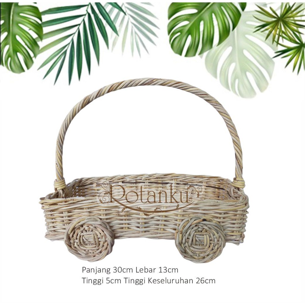 Jual Keranjang Rotan Roda Gagang Sovenir Hantaran Parcel Kado Serbaguna ...