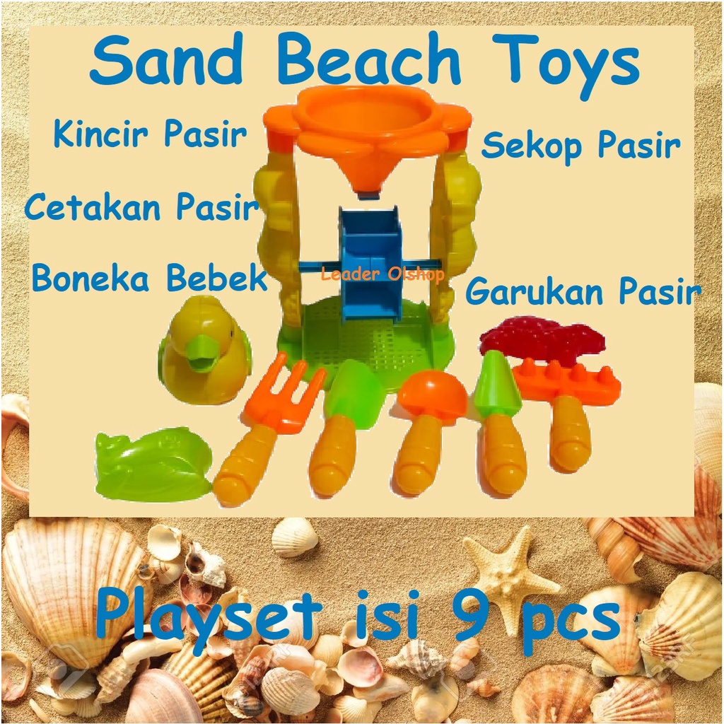Jual MAINAN PASIR PANTAI KINCIR KUDA LAUT CETAKAN SEKOP PASIR BEBEK ...