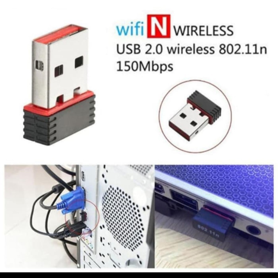 Jual USB Wifi Adapter USB Wireless Network Portable PC Laptop Tanpa ...