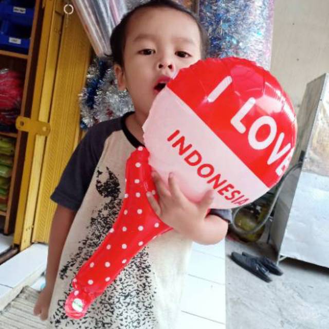 Jual Balon Pentung Merah Putih I Love Indonesia | Shopee Indonesia