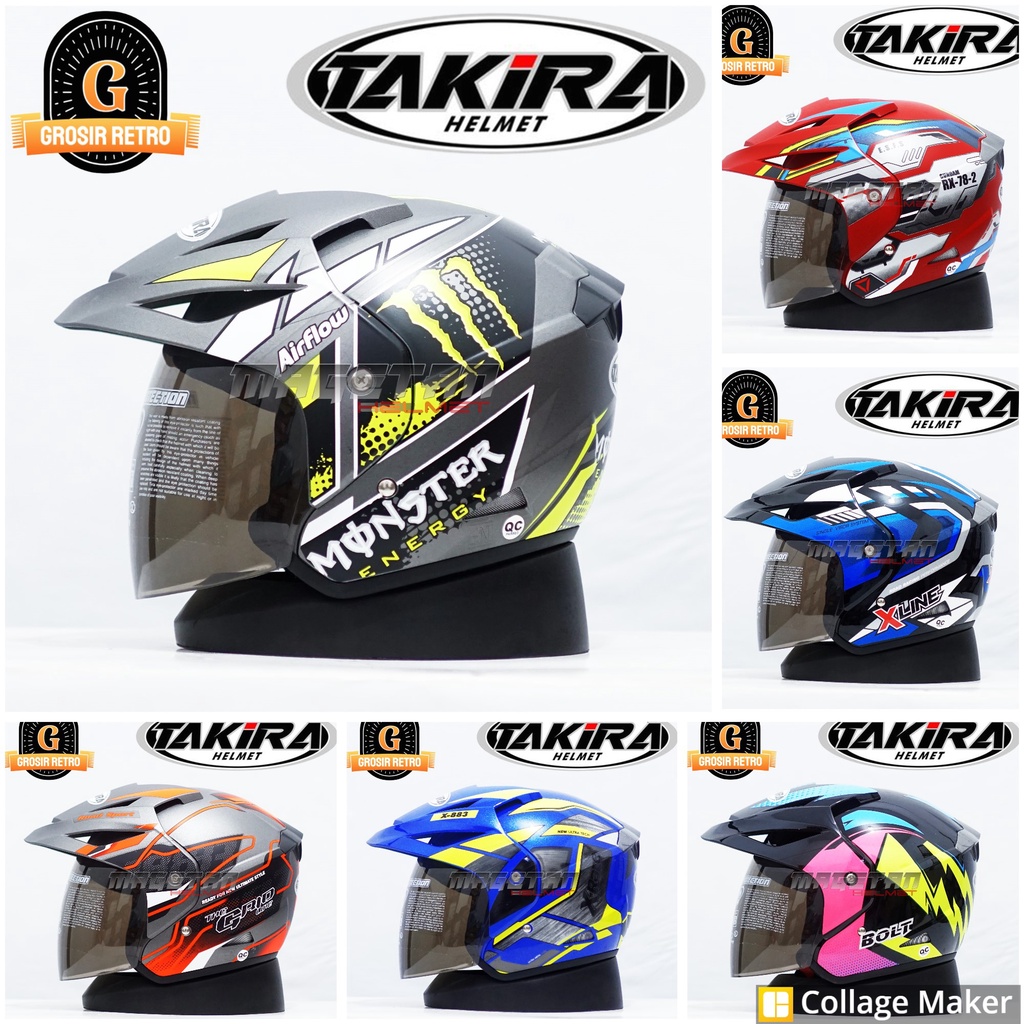 Jual HELM HALF FACE_HELM TAKIRA MOTIF_HELM SNI KEREN MURAH BUKAN ...