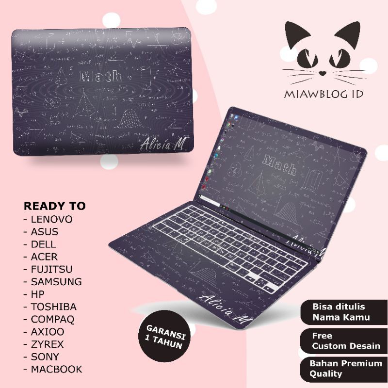 Jual Garskin Laptop Custom Nama Sendiri (Untuk Semua Jenis Laptop ...