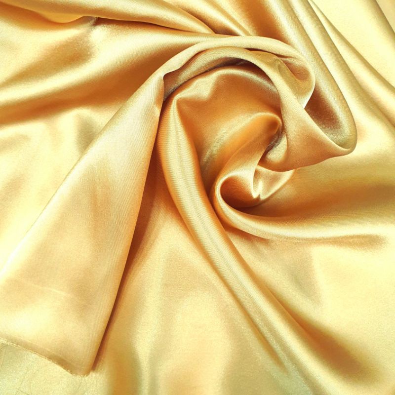 Jual Kain Potongan Satin Silk Silky Sutra Charmuse Gold Premium ...
