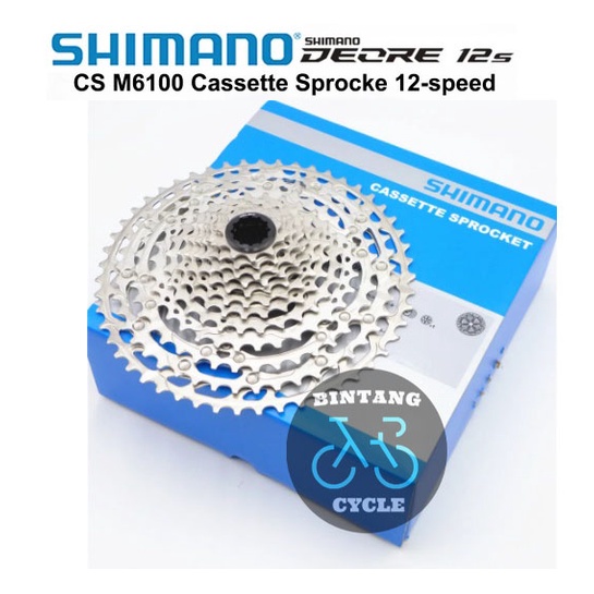 Jual SPROCKET Shimano deore CS-M6100 12 speed mountain bike cassette MICRO SPLINE 10-51T ...